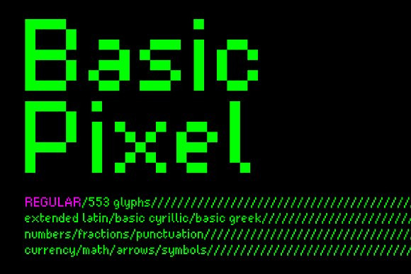 Fun, retro collection of pixel fonts