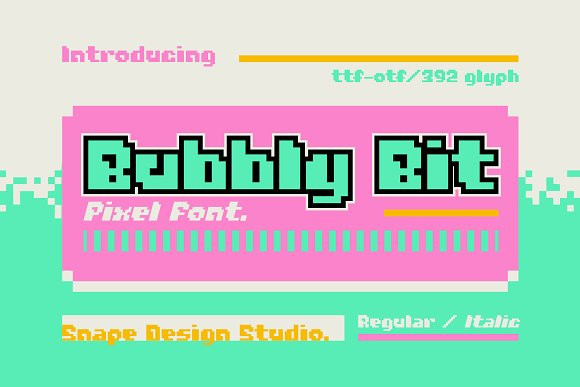 Fun, retro collection of pixel fonts