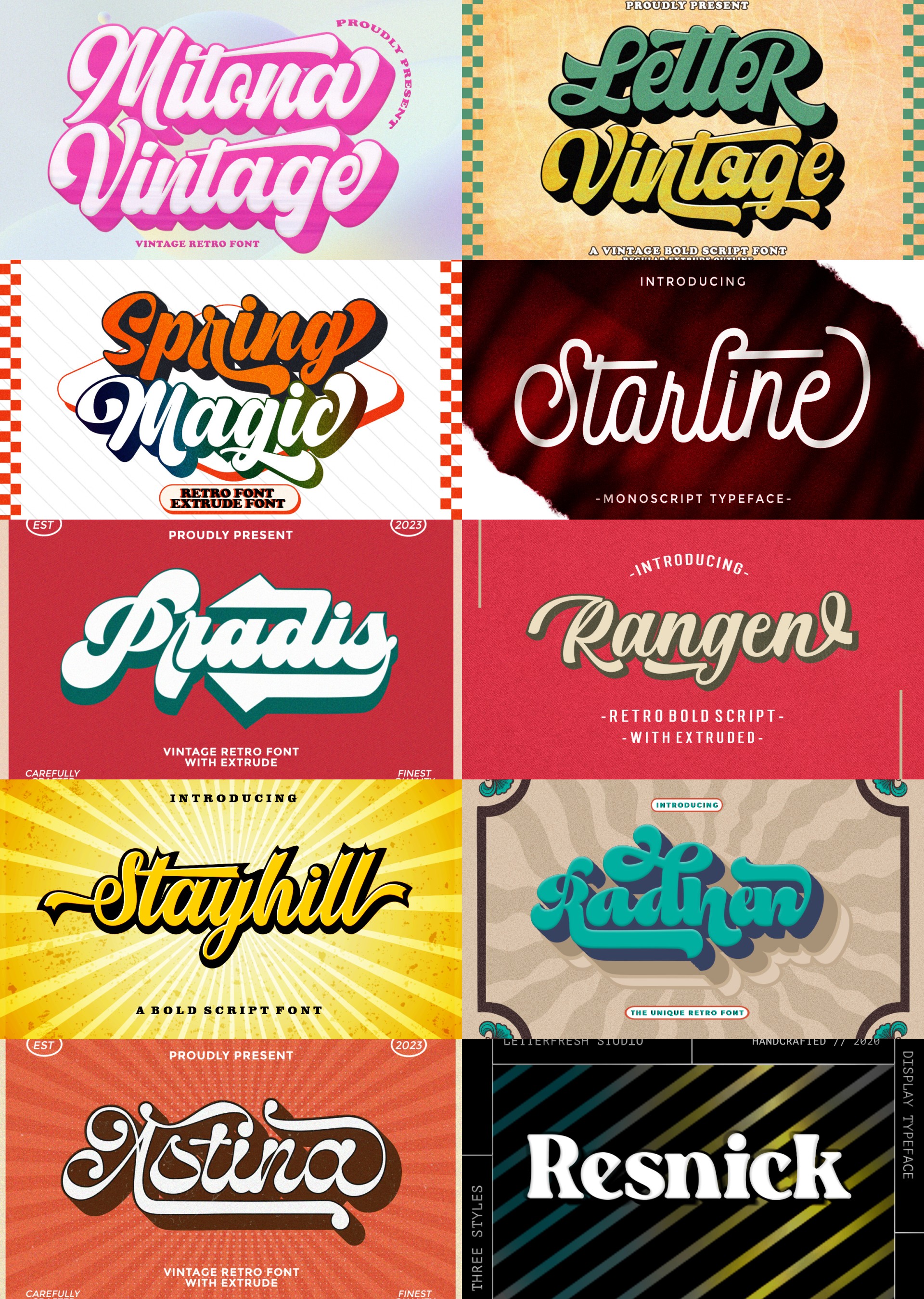 Revive Retro Vibes: Explore Our 1960s and 1970s Vintage Fonts Collection