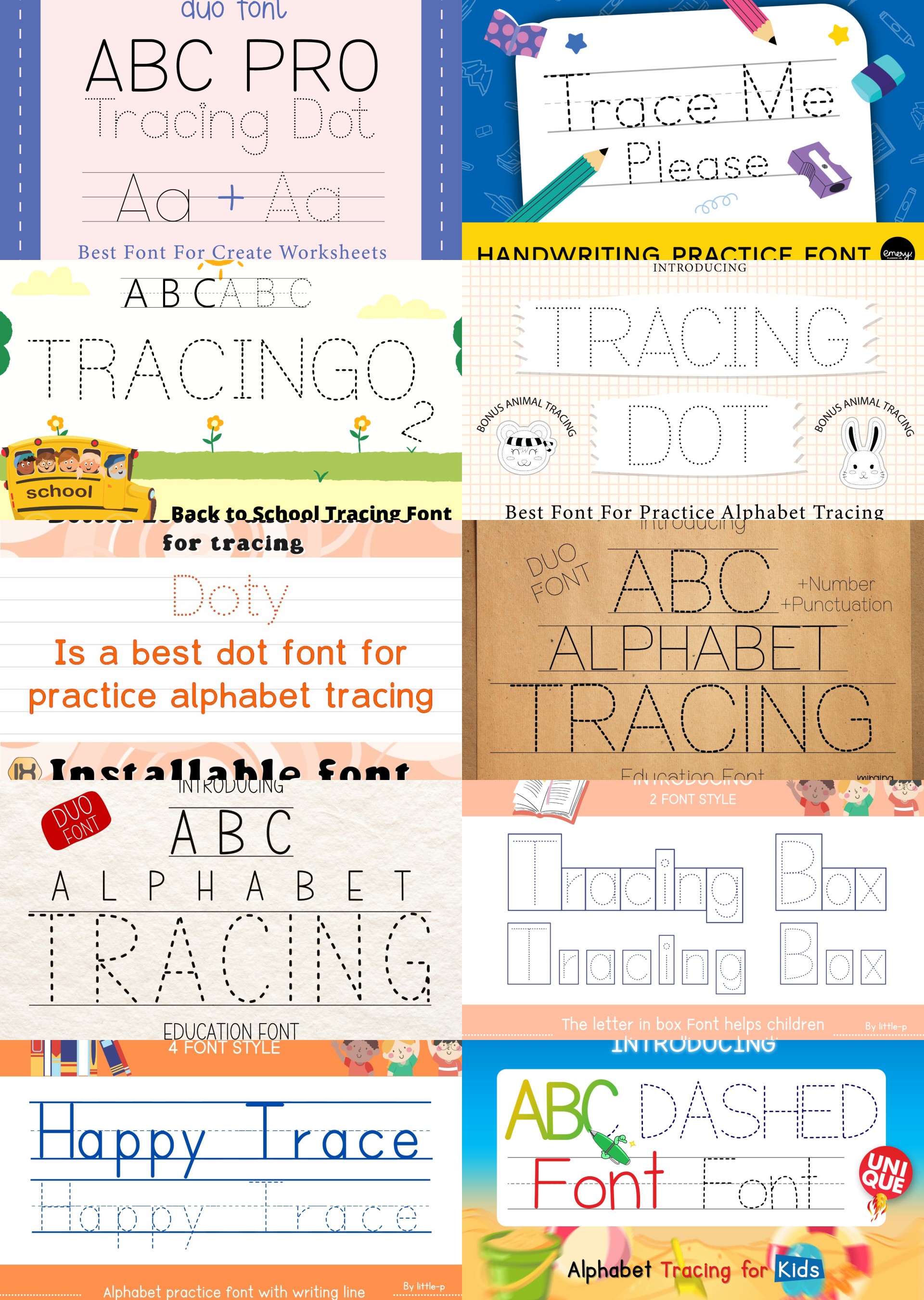 Handwriting Practice Fonts for Classroom and Your Students