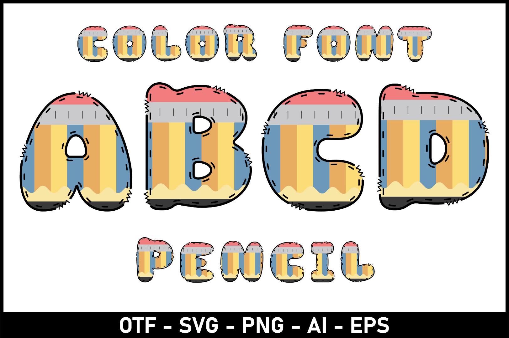Pencil Color Fonts: Fun for the classroom
