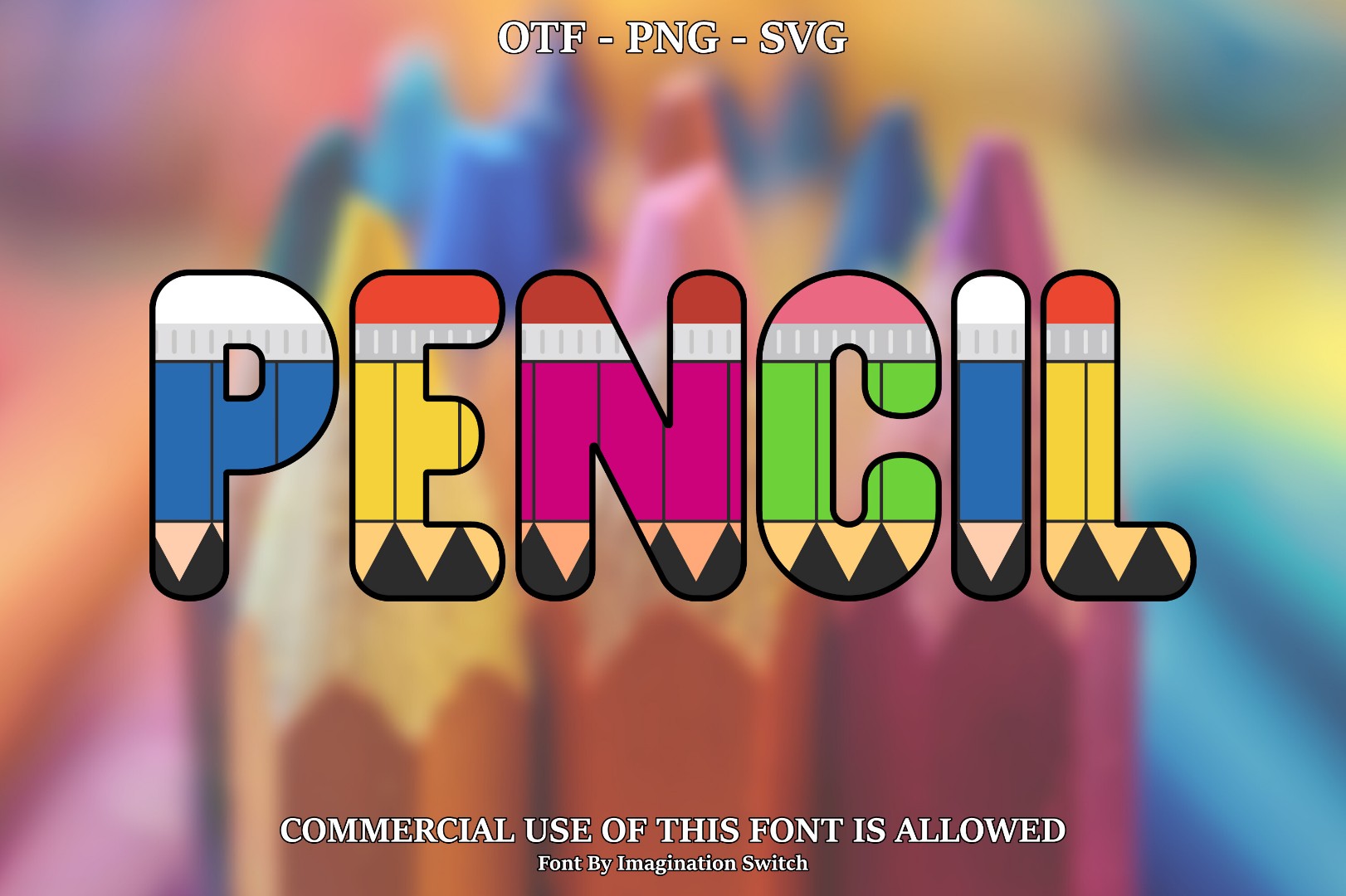 Pencil Color Fonts: Fun for the classroom