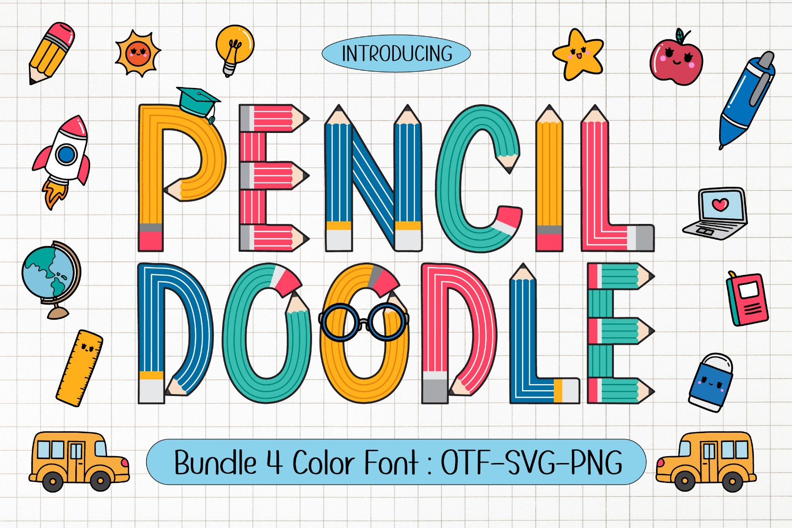 Pencil Color Fonts: Fun for the classroom