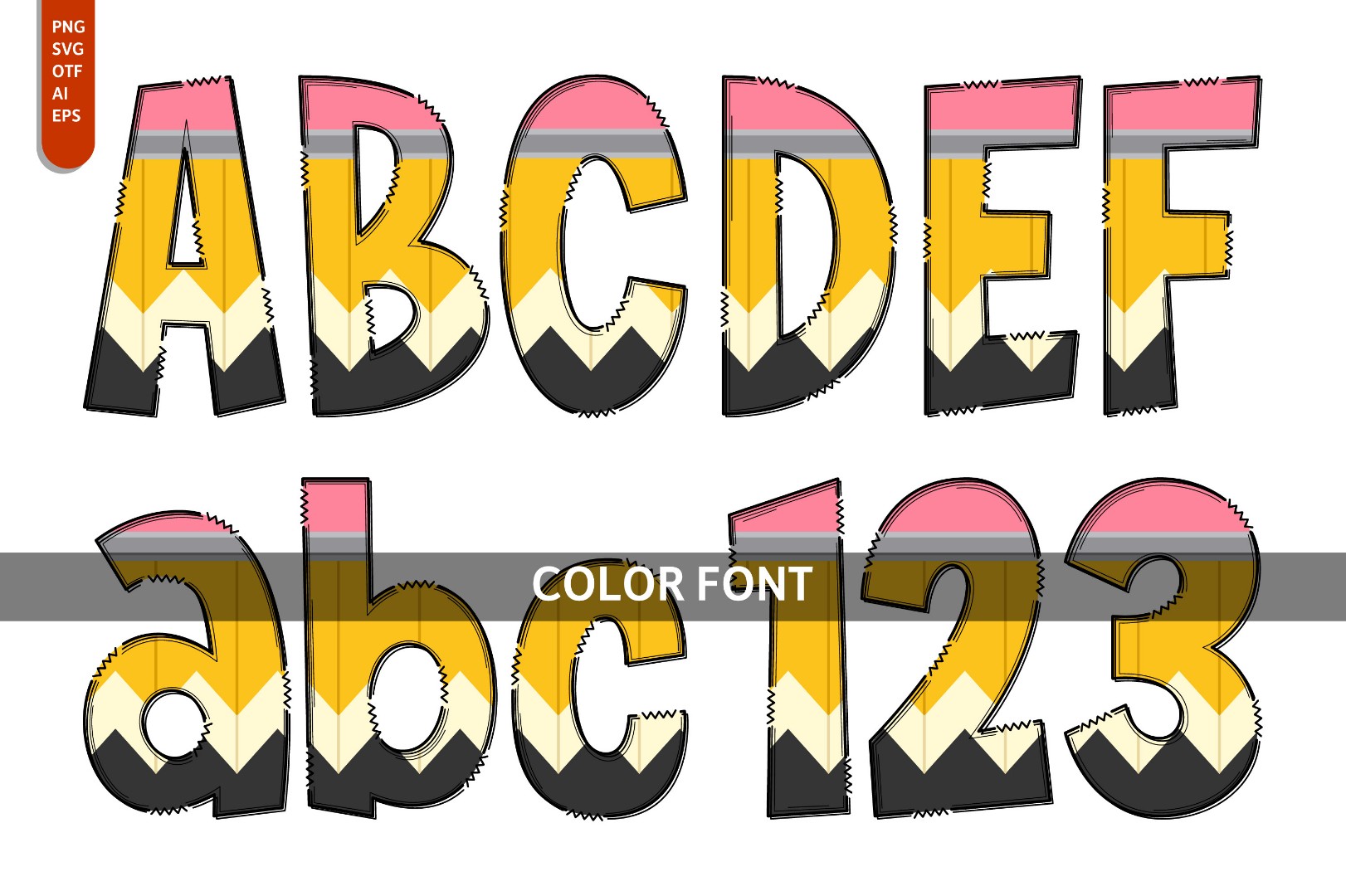 Pencil Color Fonts: Fun for the classroom