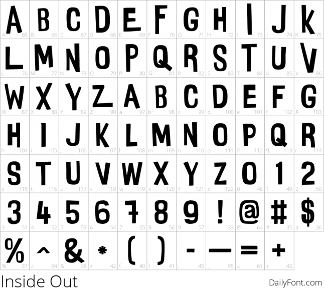 Inside Out by 538 Fonts at DailyFont.com