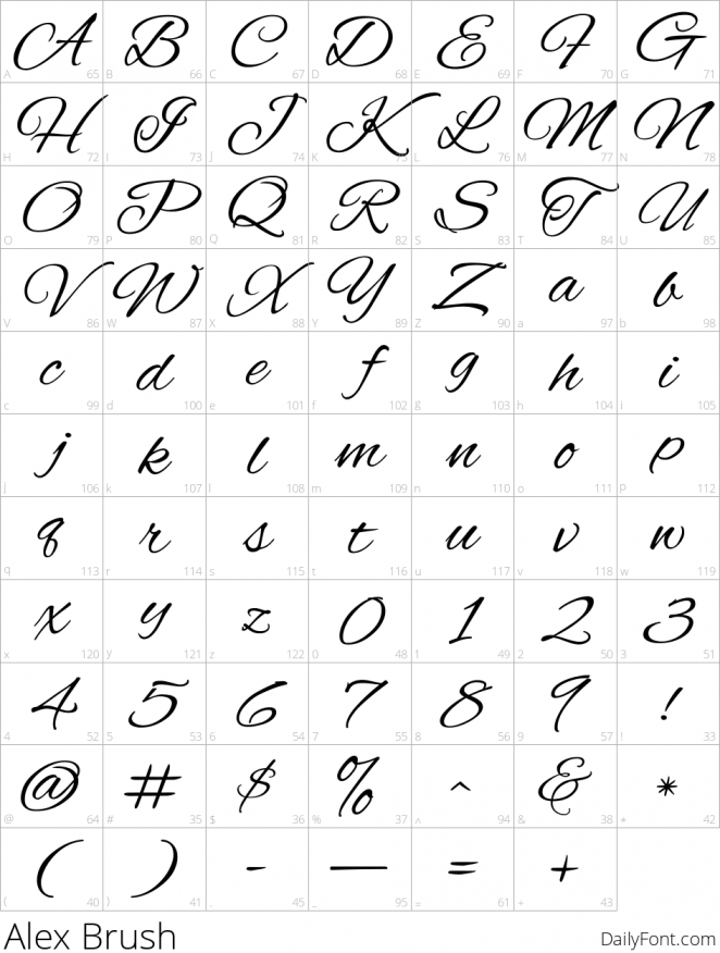 Alex Brush :: A soft, flowing script font :: Download at DailyFont.com