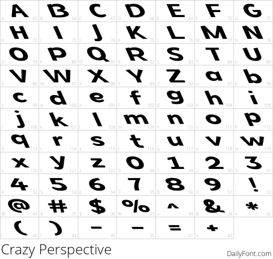 Crazy Perspective by Misti's Fonts at DailyFont.com