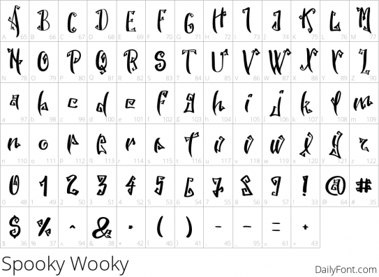 Download Spooky Wookey at DailyFont.com