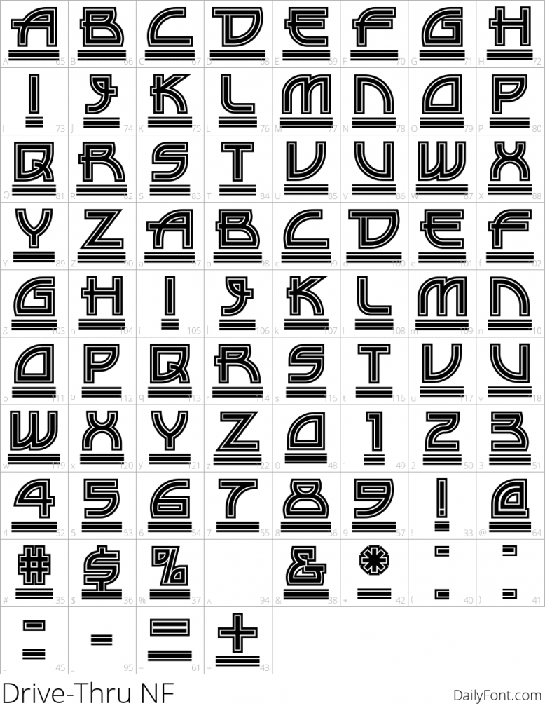 Drive-Thru by Nick's Fonts at DailyFont.com