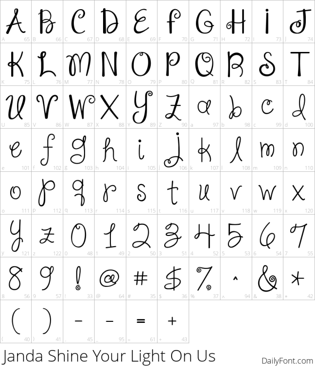 Janda Shine Your Light On Us by Kimberly Geswein at DailyFont.com