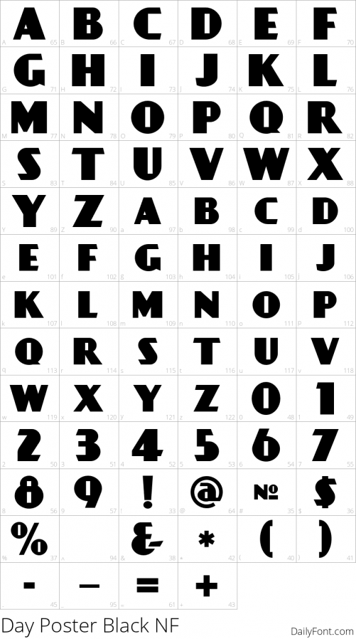 Day Poster Black by Nick's Fonts at DailyFont.com