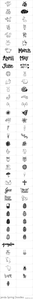 Janda Spring Doodles | Whimsical Spring & Easter Fonts with Floral ...