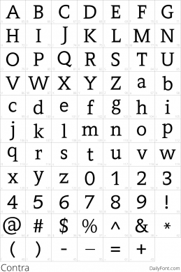 Contra by Fredrick Nader at DailyFont.com