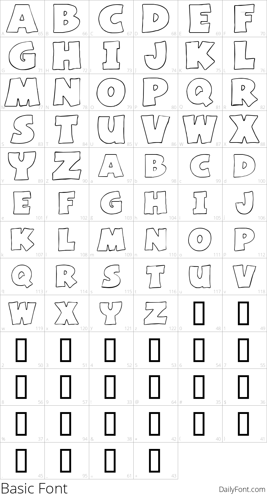 Basic Font by Melle Derieppe Claude at DailyFont.com