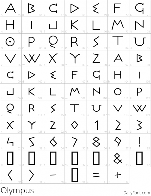 Olympus by Levi at DailyFont.com
