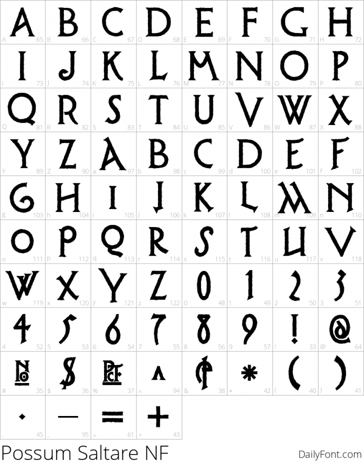 Possum Saltare by Nick's Fonts at DailyFont.com