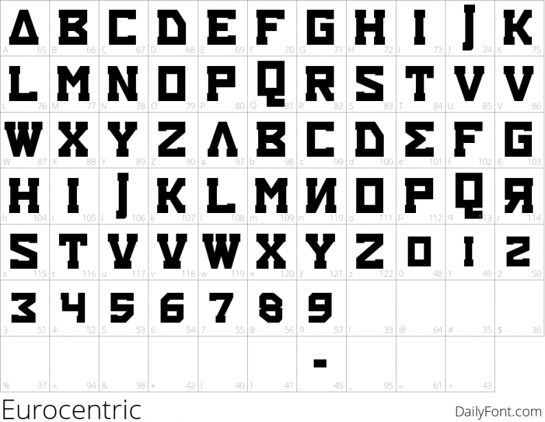 Eurocentric by Vic Fieger at DailyFont.com