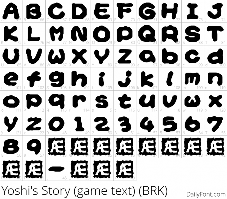 Yoshi's Story by Brian Kent at DailyFont.com