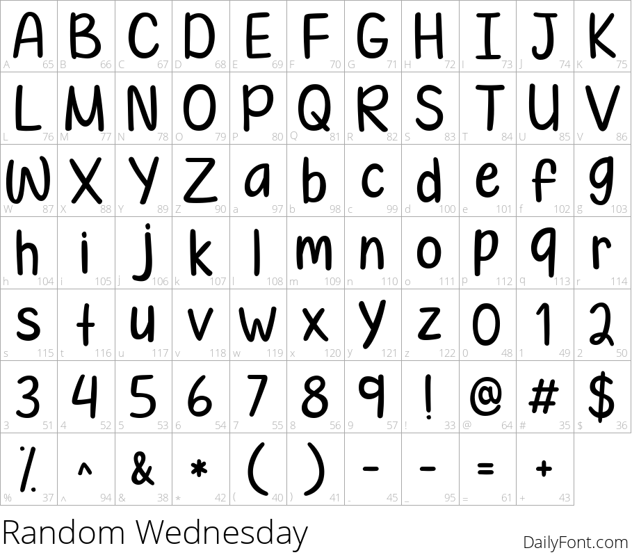 Random Wednesday - Playful Handwritten Font for Casual Designs