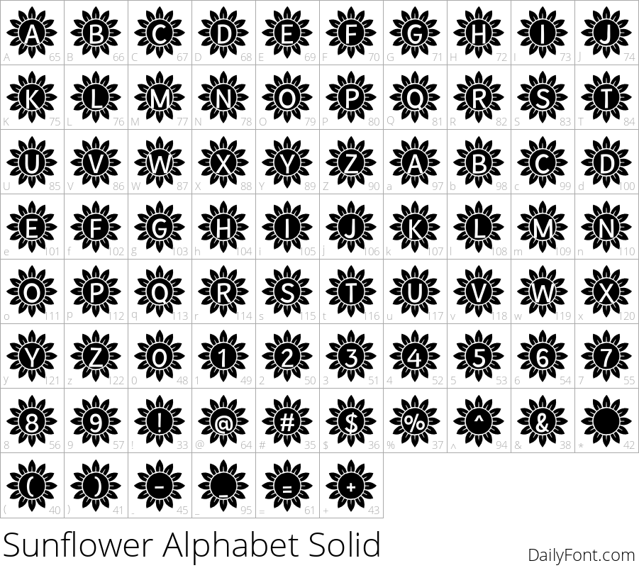 Sunflower Alphabet: Bright & Playful Display Font for Creative Projects