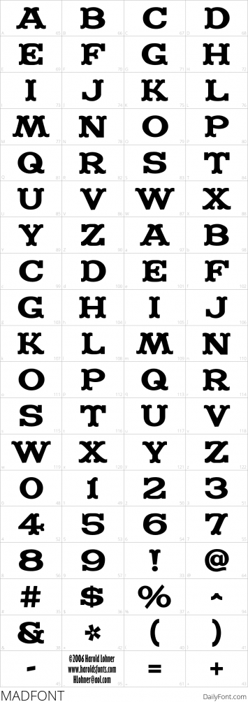 MADFONT by Harold Lohner at DailyFont.com