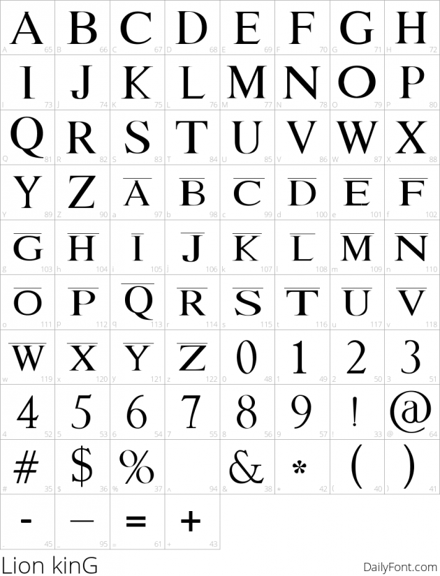Lion King Font :: Download at DailyFont.com
