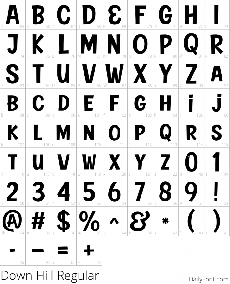 Download Down Hill at DailyFont.com