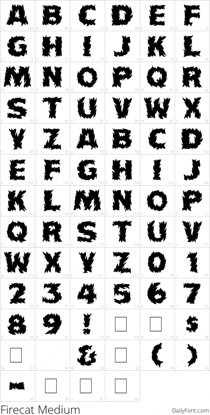 Firecat Medium by David Rakowski at DailyFont.com