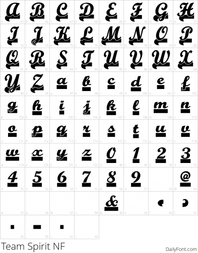 Team Spirit NF by Nick's Fonts at DailyFont.com