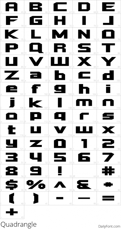 Quadrangle by Ray Larabie at DailyFont.com