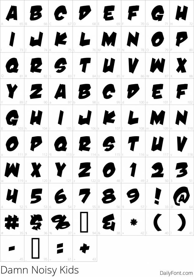Damn Noisy Kids by Nate Piekos at DailyFont.com