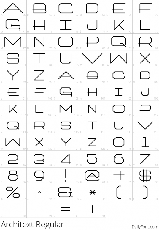 Architext Regular by S.G. Moye at DailyFont.com