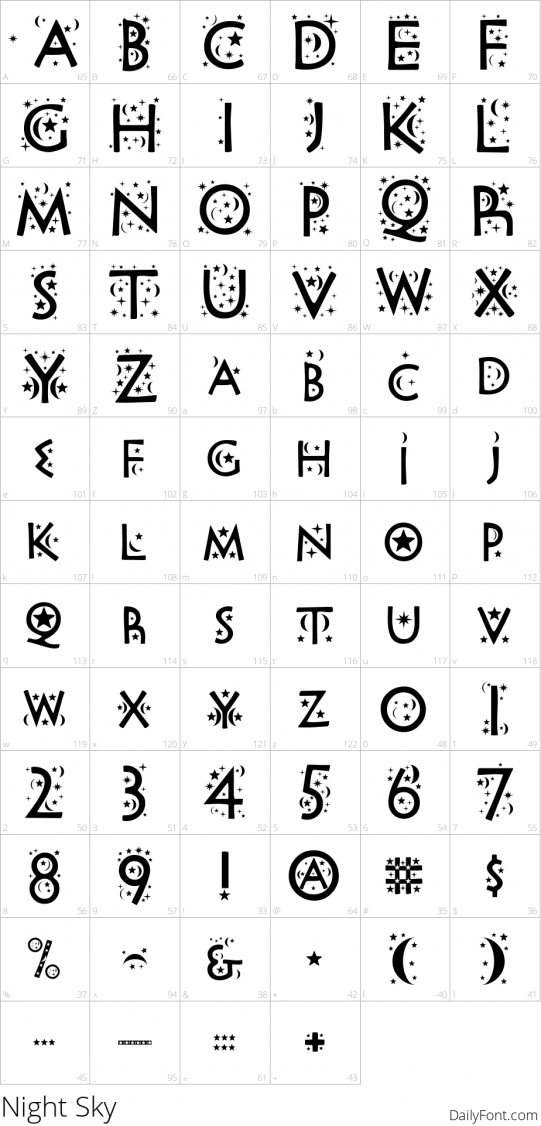 Night Sky by Jason Fasi at DailyFont.com