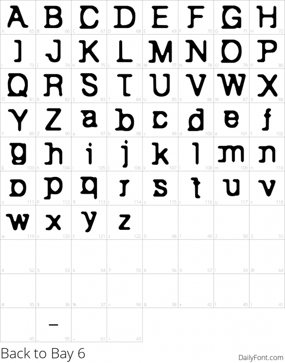 Download Back to Bay 6 at DailyFont.com