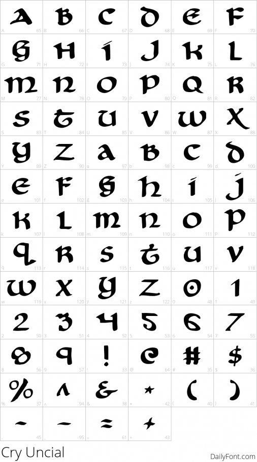 Cry Uncial by Iconian Fonts at DailyFont.com