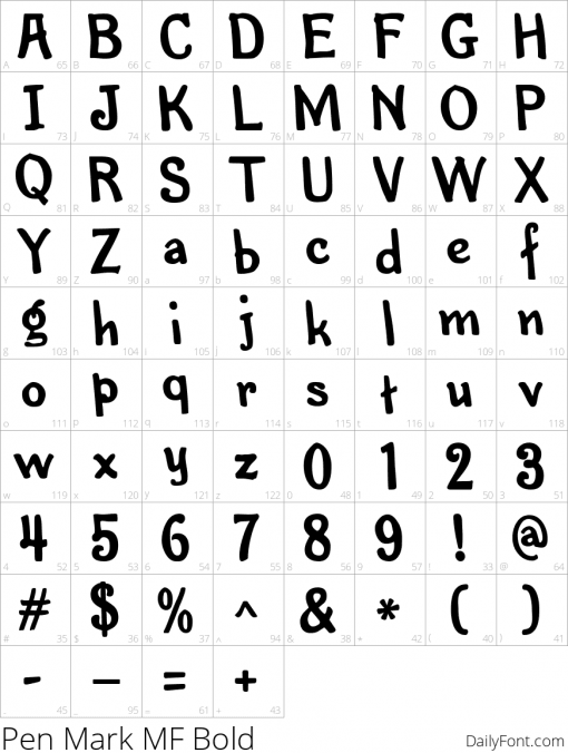 Pen Mark Bold by Rick W Mueller at DailyFont.com