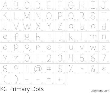 Letter Tracing School Font :: KG Primary Dots