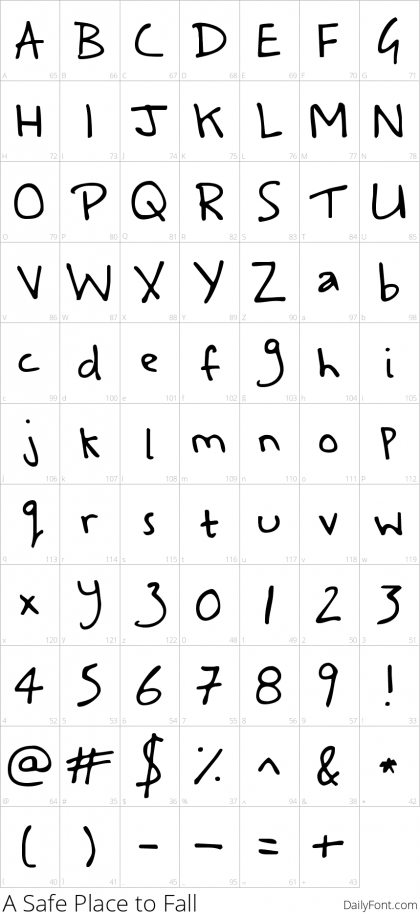 A Safe Place to Fall by Kimberly Geswein at DailyFont.com