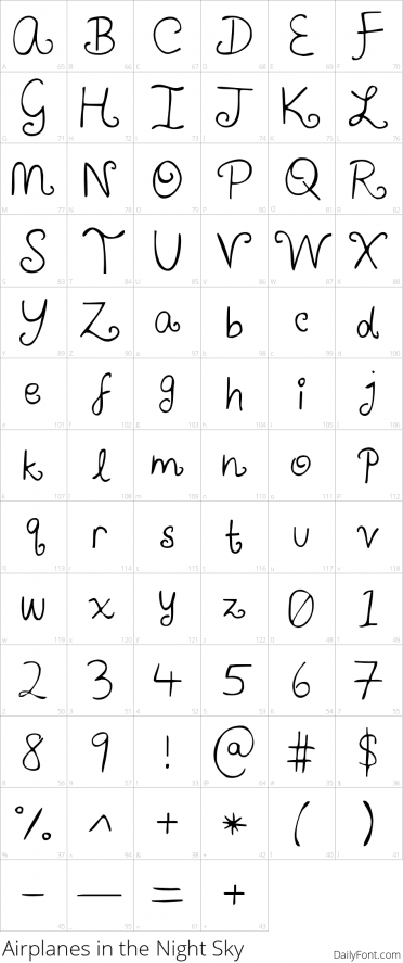 Airplanes in the Night Sky Font :: Kimberly Geswein