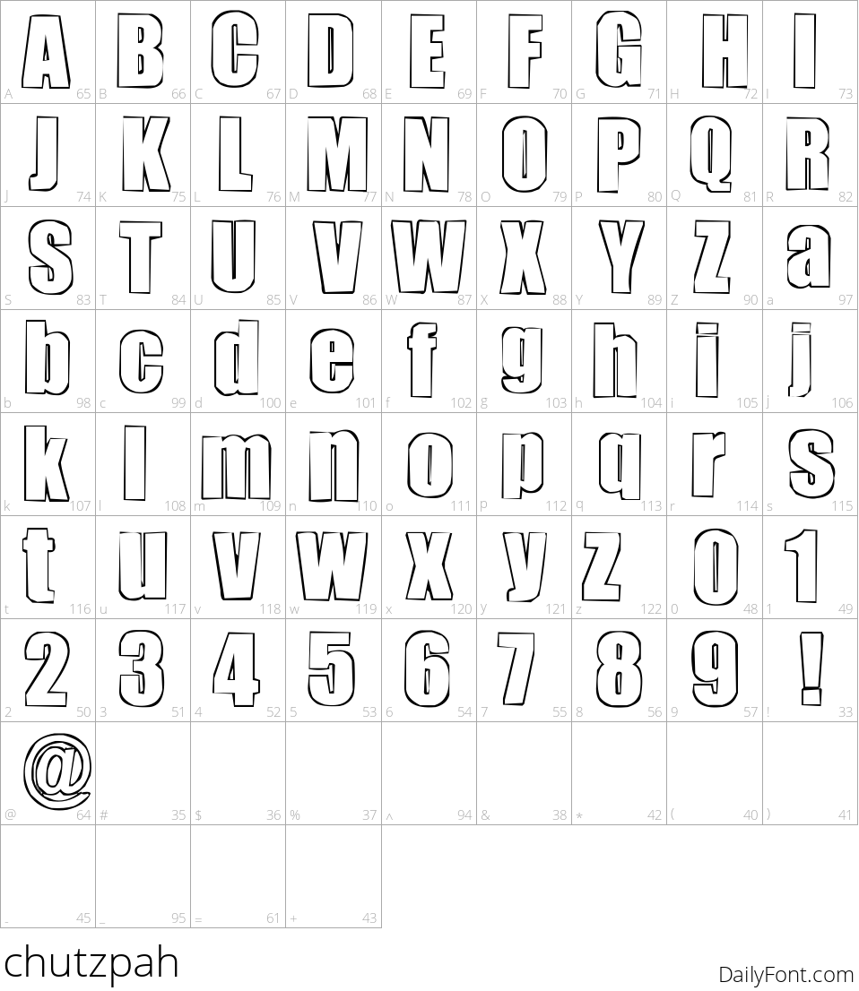 Download chutzpah at DailyFont.com