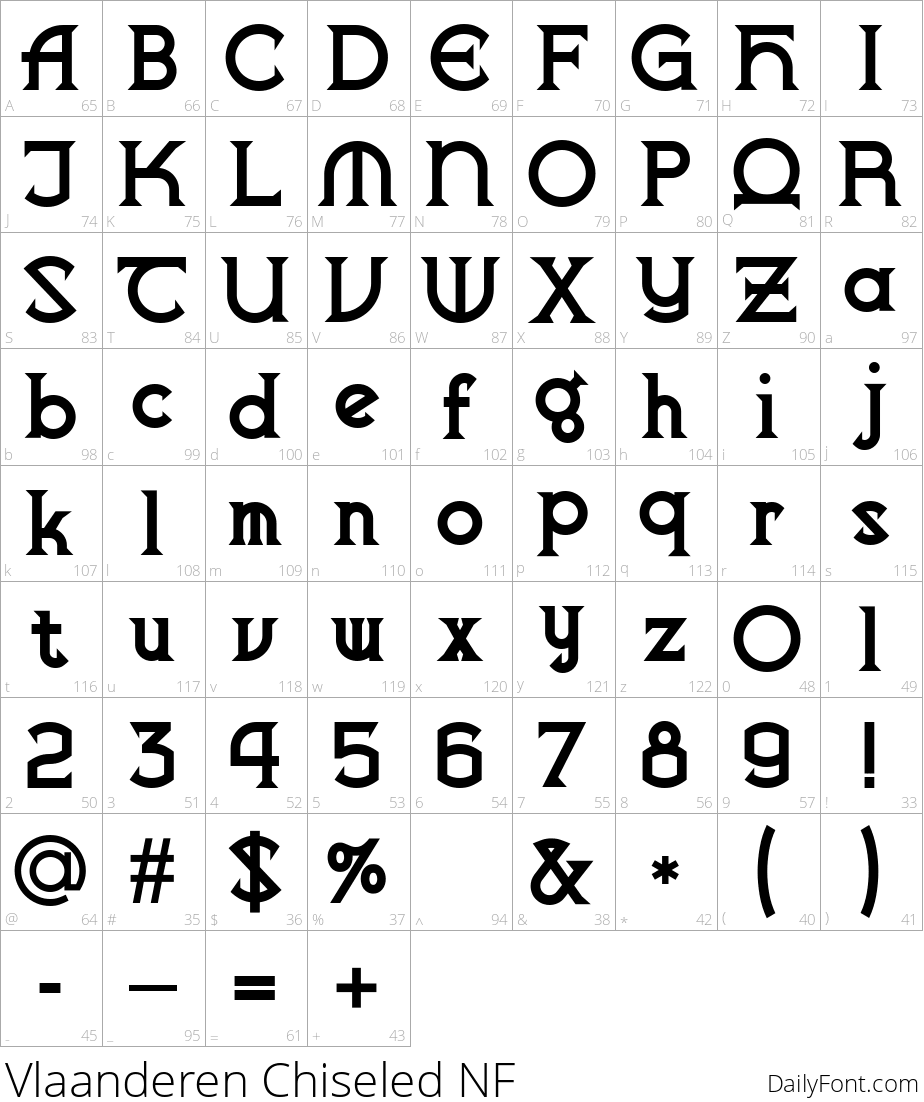 Vlaanderen Chiseled NF by Nick's Fonts at DailyFont.com