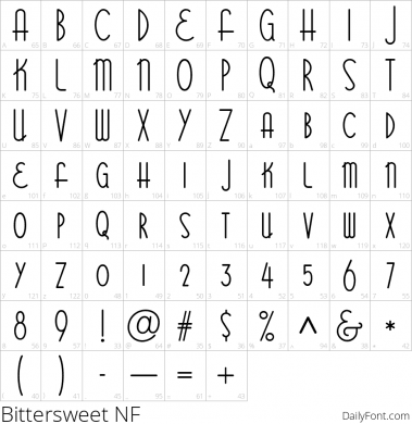 Bittersweet NF by Nick's Fonts at DailyFont.com