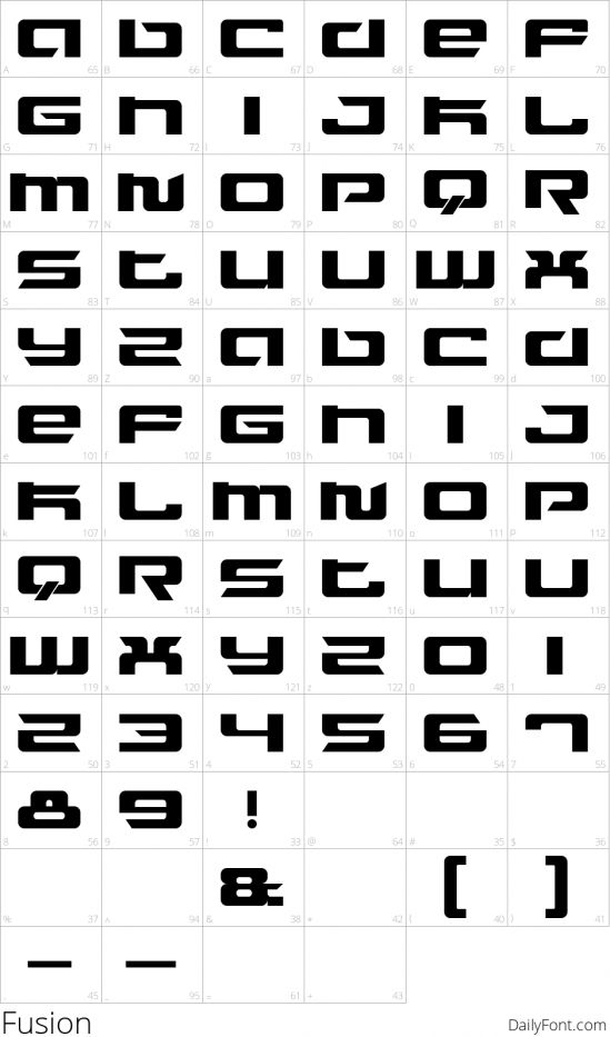 Fusion by dustBUST Fonts at DailyFont.com