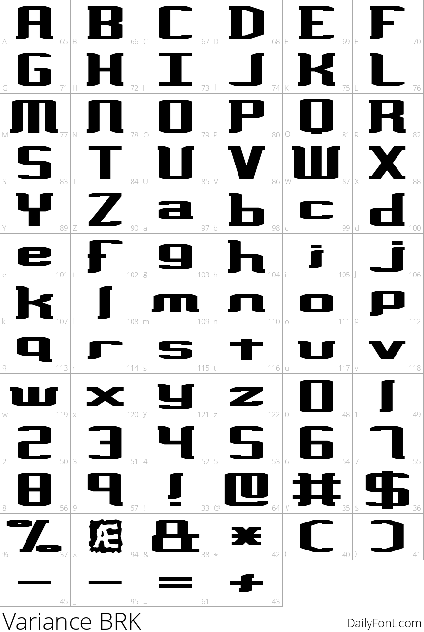 Variance by NIGMA Fonts at DailyFont.com