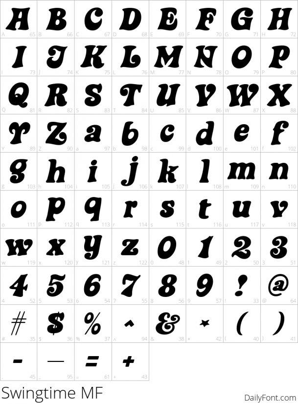 Swingtime by Rick W Mueller at DailyFont.com