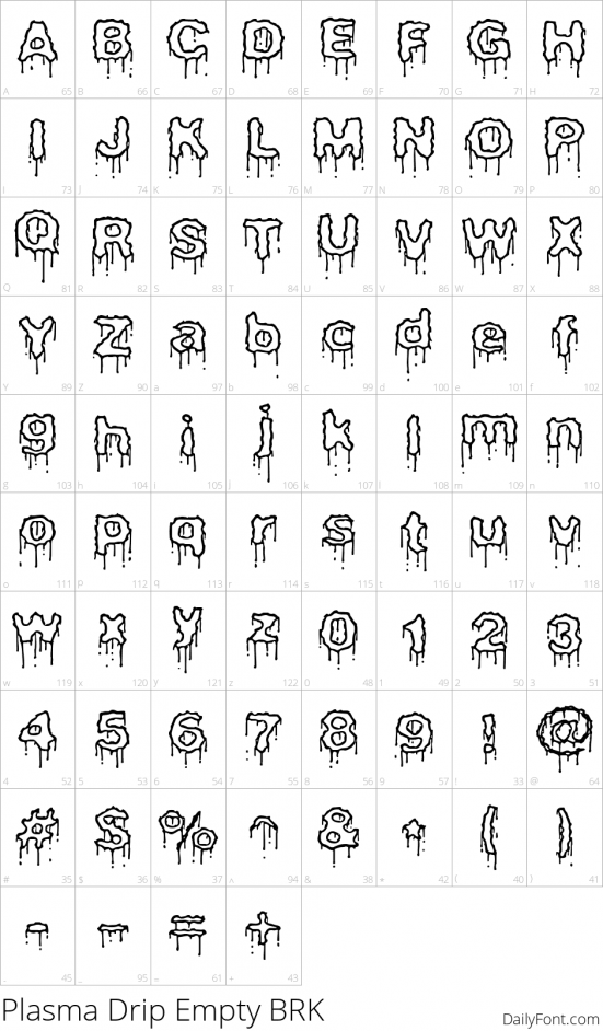 Plasma Drip Empty by NIGMA Fonts at DailyFont.com