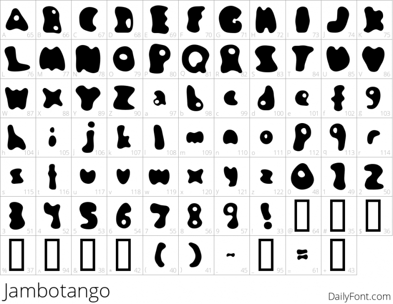 Download Jambotango at DailyFont.com