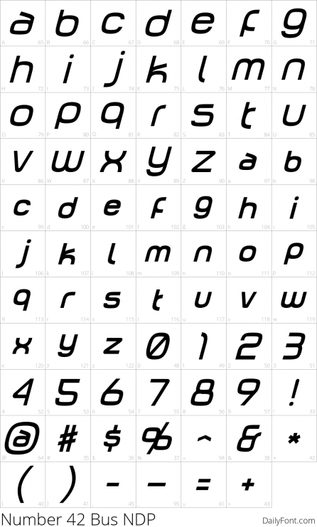 Number 42 Bus NDP by Nate Piekos at DailyFont.com