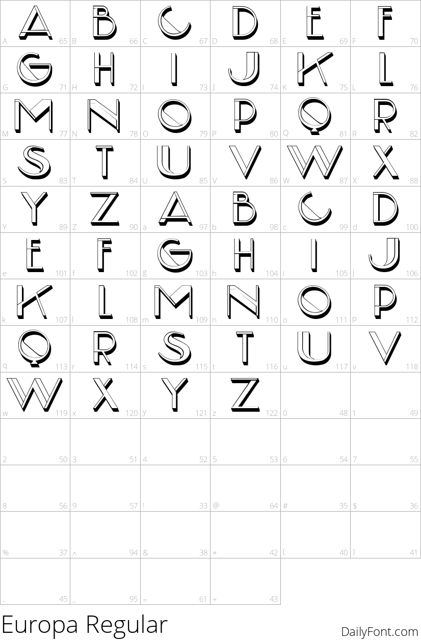 Europa Regular by Vladimir Nikolic at DailyFont.com