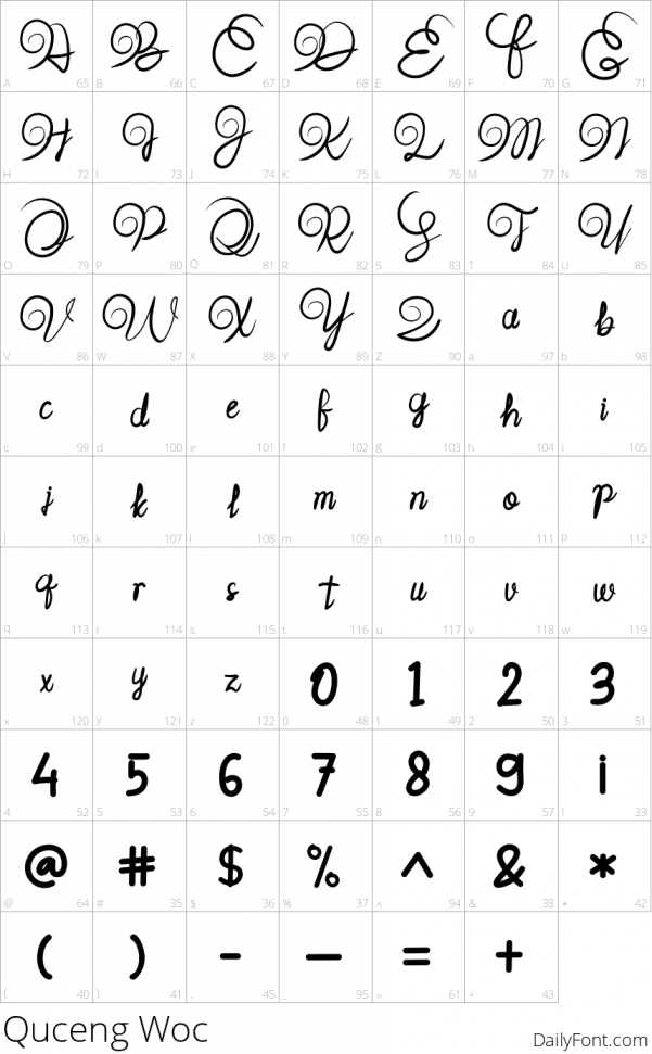 Download Quceng Wow at DailyFont.com